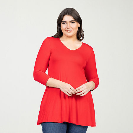 Click here for Plus Size 24/7 Comfort Apparel 3/4 Sleeve V-Neck T... prices