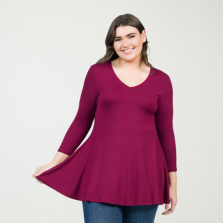 Click here for Plus Size 24/7 Comfort Apparel 3/4 Sleeve V-Neck T... prices