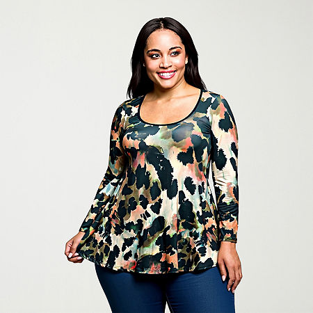 Click here for 24seven Comfort Apparel Plus Size Multiprint Long... prices