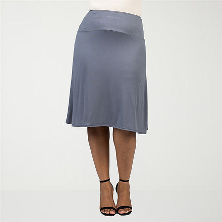 Click here for 24seven Comfort Apparel Womens Plus A-Line Skirt... prices