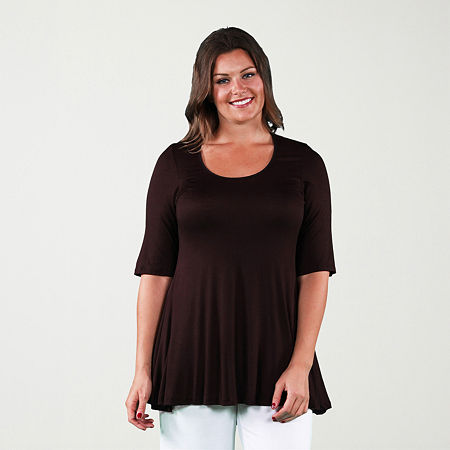 Click here for Plus Size 24/7 Comfort Apparel Elbow Sleeve Swing... prices