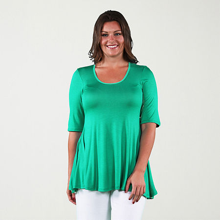 Click here for Plus Size 24/7 Comfort Apparel Elbow Sleeve Swing... prices