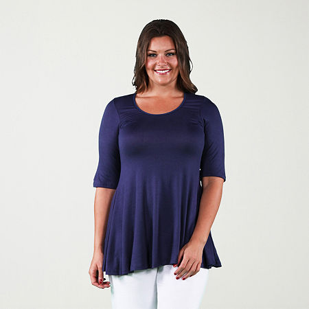 Click here for Plus Size 24/7 Comfort Apparel Elbow Sleeve Swing... prices