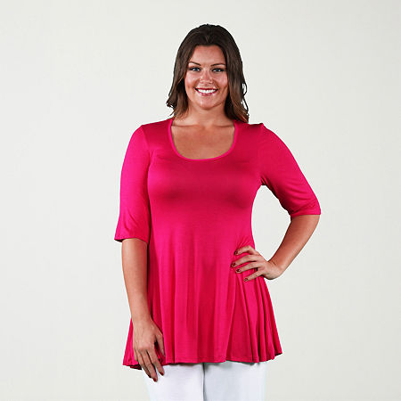 Click here for Plus Size 24/7 Comfort Apparel Elbow Sleeve Swing... prices