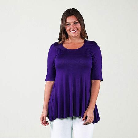 Click here for Plus Size 24/7 Comfort Apparel Elbow Sleeve Swing... prices