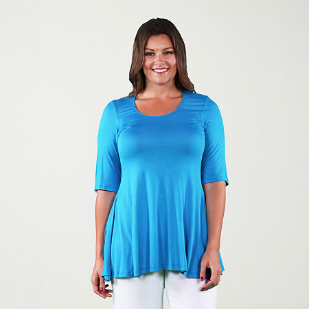 Click here for Plus Size 24/7 Comfort Apparel Elbow Sleeve Swing... prices