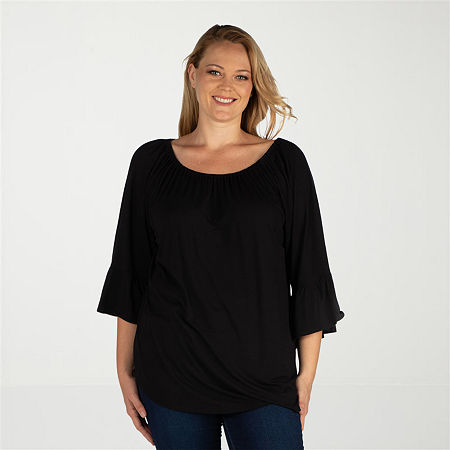 Click here for 24seven Comfort Apparel Plus Size Bell Sleeve Loos... prices