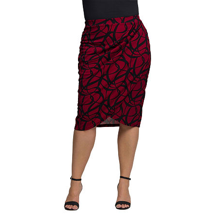 Click here for 24seven Comfort Apparel Plus Size Burgundy Print R... prices