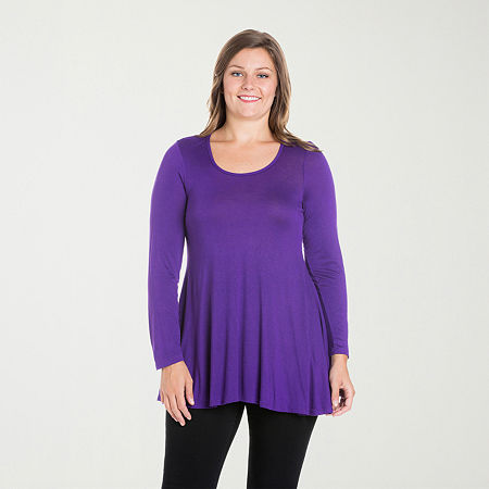 Click here for Plus Size 24/7 Comfort Apparel Long Sleeve Swing T... prices