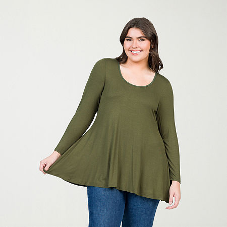 Click here for Plus Size 24/7 Comfort Apparel Long Sleeve Swing T... prices