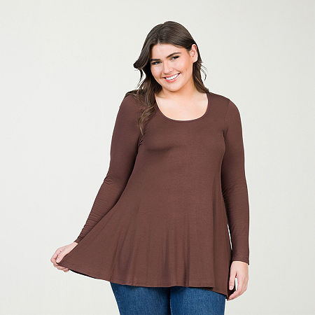Click here for Plus Size 24/7 Comfort Apparel Long Sleeve Swing T... prices