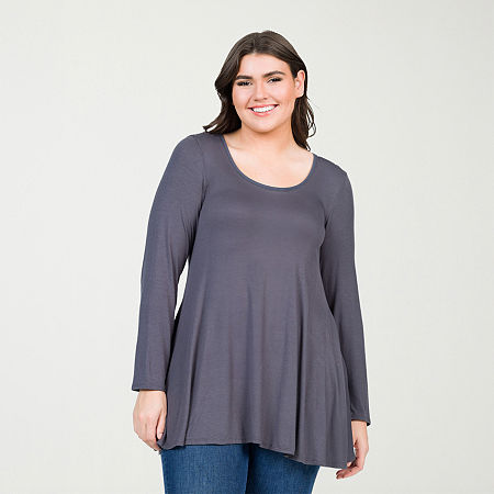 Click here for Plus Size 24/7 Comfort Apparel Long Sleeve Swing T... prices