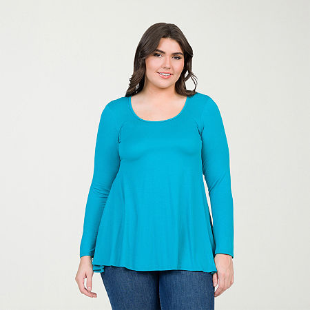 Click here for Plus Size 24/7 Comfort Apparel Long Sleeve Swing T... prices