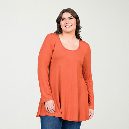 Click here for Plus Size 24/7 Comfort Apparel Long Sleeve Swing T... prices