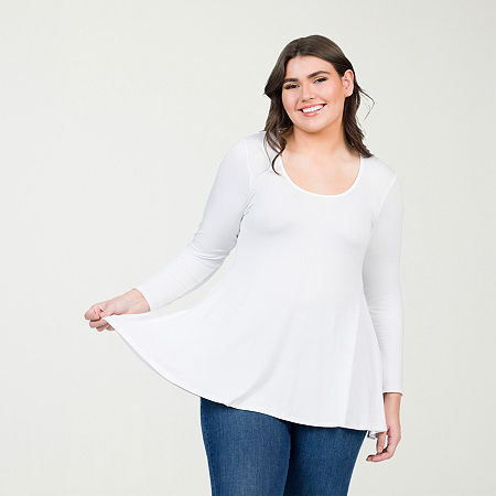 Click here for Plus Size 24/7 Comfort Apparel Long Sleeve Swing T... prices
