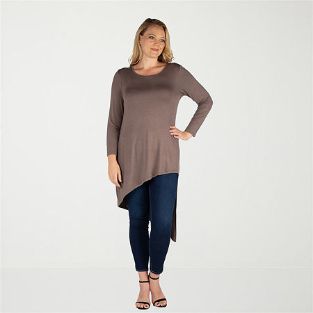 Click here for Plus Size 24/7 Comfort Apparel Asymmetrical Tunic... prices