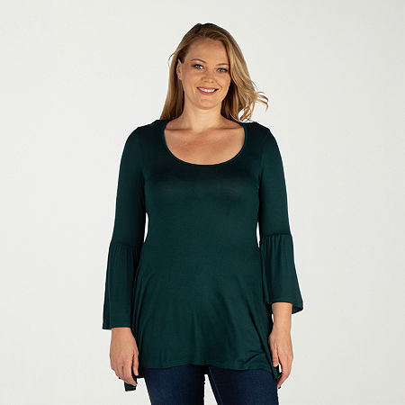 Click here for 24seven Comfort Apparel Plus Size Long Bell Sleeve... prices