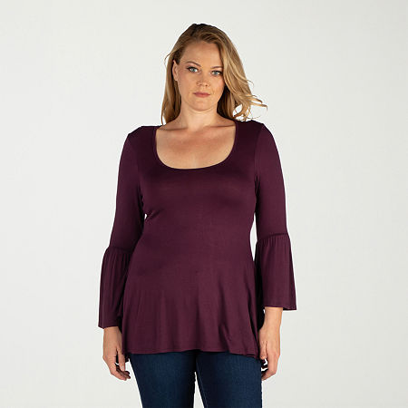 Click here for 24seven Comfort Apparel Plus Size Long Bell Sleeve... prices