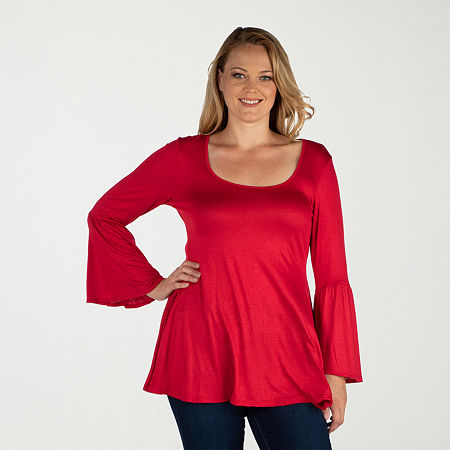 Click here for 24seven Comfort Apparel Plus Size Long Bell Sleeve... prices
