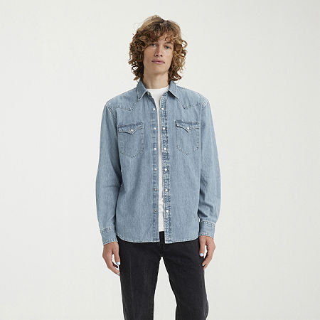 Click here for Levis Mens Long Sleeve Western Shirt  Large  Blue prices