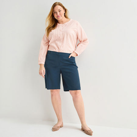Click here for Liz Claiborne Womens Plus Pull-On Short  18w  Blue prices