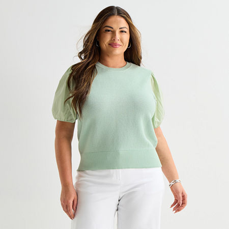 Click here for Liz Claiborne Plus Womens Crew Neck Short Sleeve P... prices