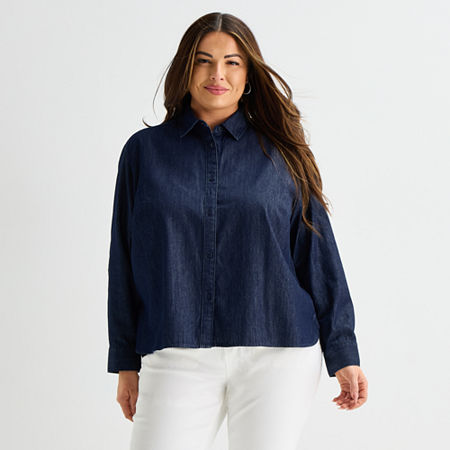 Click here for Liz Claiborne Womens Plus Fitted Long Sleeve Butto... prices