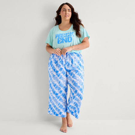 Click here for Sleep Chic Poplin Pajama Capri Pant Plus  2x  Blue prices