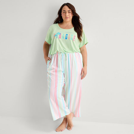 Click here for Sleep Chic Poplin Pajama Capri Pant Plus  3x  Mult... prices