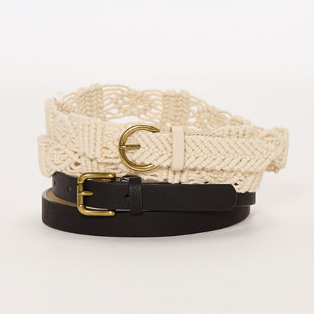 Click here for a.n.a Macarame And Solid 2-For-1 Belt Set Womens B... prices