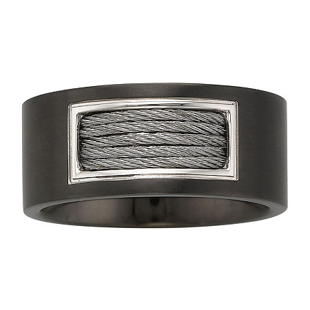 Click here for Mens 10mm Cable Band Stainless Steel  8  Black prices