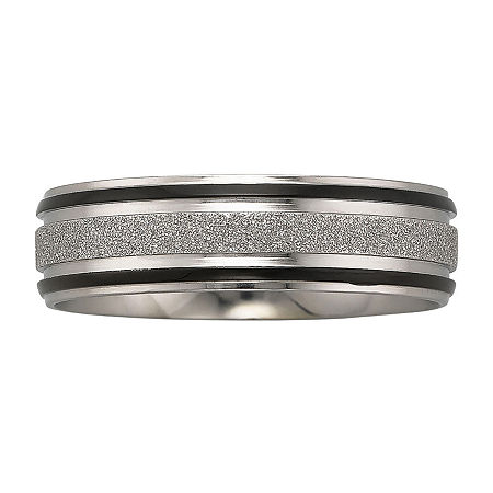 Click here for Mens 7mm Band Stainless Steel  12  Black prices
