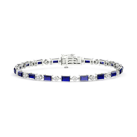 Click here for Womens Diamond Accent Lab Created Blue Sapphire St... prices