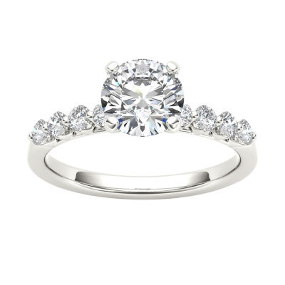 3/4 CT.T.W. Natural Round Diamond 14K Gold Engagement Ring, Color ...