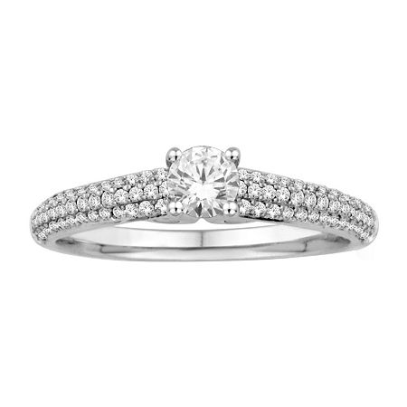 Click here for 5/8 CT.T.W. 14K White Gold Engagement Ring  7  Whi... prices