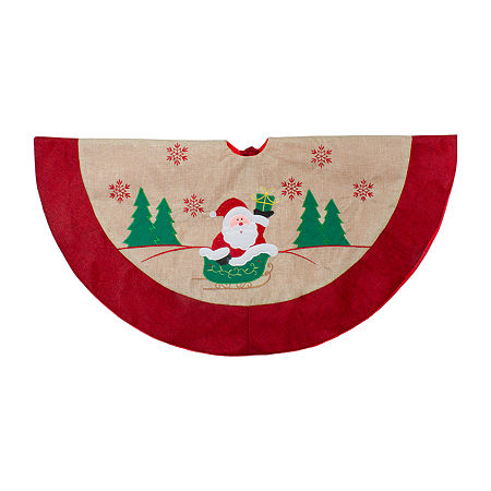 Click here for 36 Burlap Santa Claus in Sleigh Embroidered Christ... prices