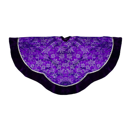 Click here for 48 Purple and Silver Glittered Floral Christmas Tr... prices