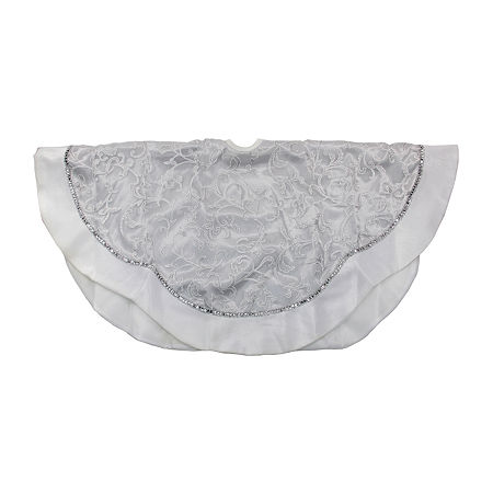 Click here for 48 Silver and White Floral Trimmed Christmas Tree... prices