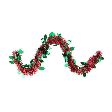 Click here for 50 Shiny Red Christmas Tinsel Garland with Green H... prices