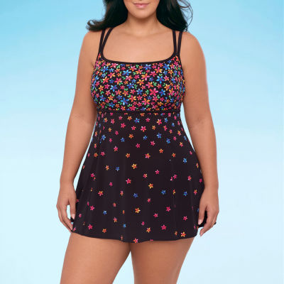 Sonnet Shores Floral One Piece Swimsuit Plus, Color: Floral Rain - JCPenney