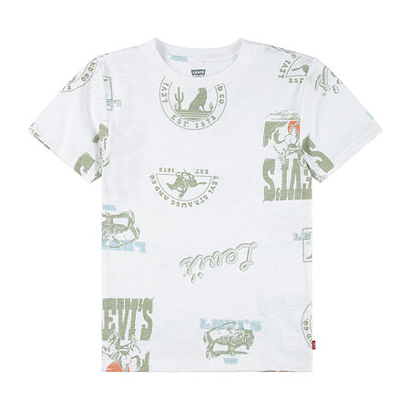 Levis Big Boys Heritage All-Over Print T-Shirt - Bright white