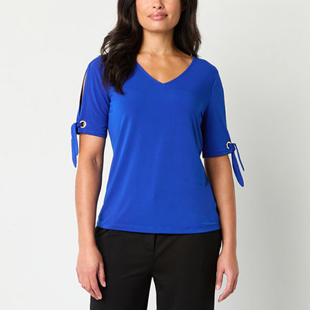 Click here for Liz Claiborne Womens V Neck Short Sleeve Blouse  X... prices
