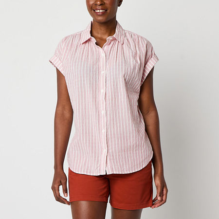 Click here for a.n.a Womens Short Sleeve Button Down Blouse Tall... prices