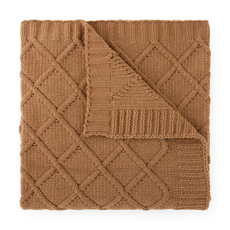 Click here for Linden Street Lattice Throw  One Size  Brown prices