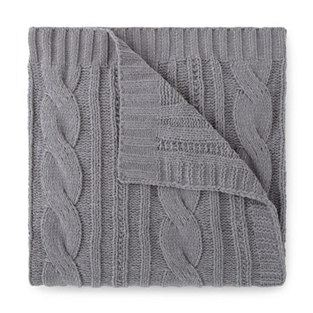Click here for Linden Street Cable Knit Chenille Throw  One Size... prices