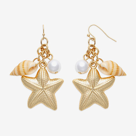 Click here for Bijoux Bar Womens White Simulated Pearl Drop Earri... prices