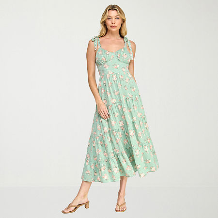 Click here for Trixxi Womens Juniors Floral Midi Fit + Flare Dres... prices