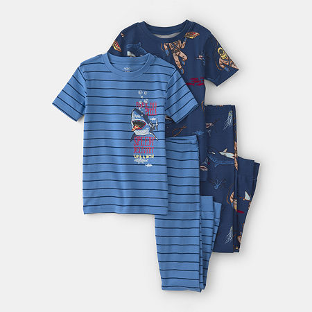 Click here for Carters Boys Round Neck Short Sleeve 4-pc. Pajama... prices