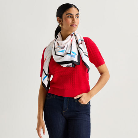 Click here for Mixit Sailboat Print Square Scarf  One Size  White prices