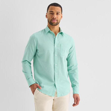 Click here for St. Johns Bay Slub Mens Long Sleeve Button-Down Sh... prices